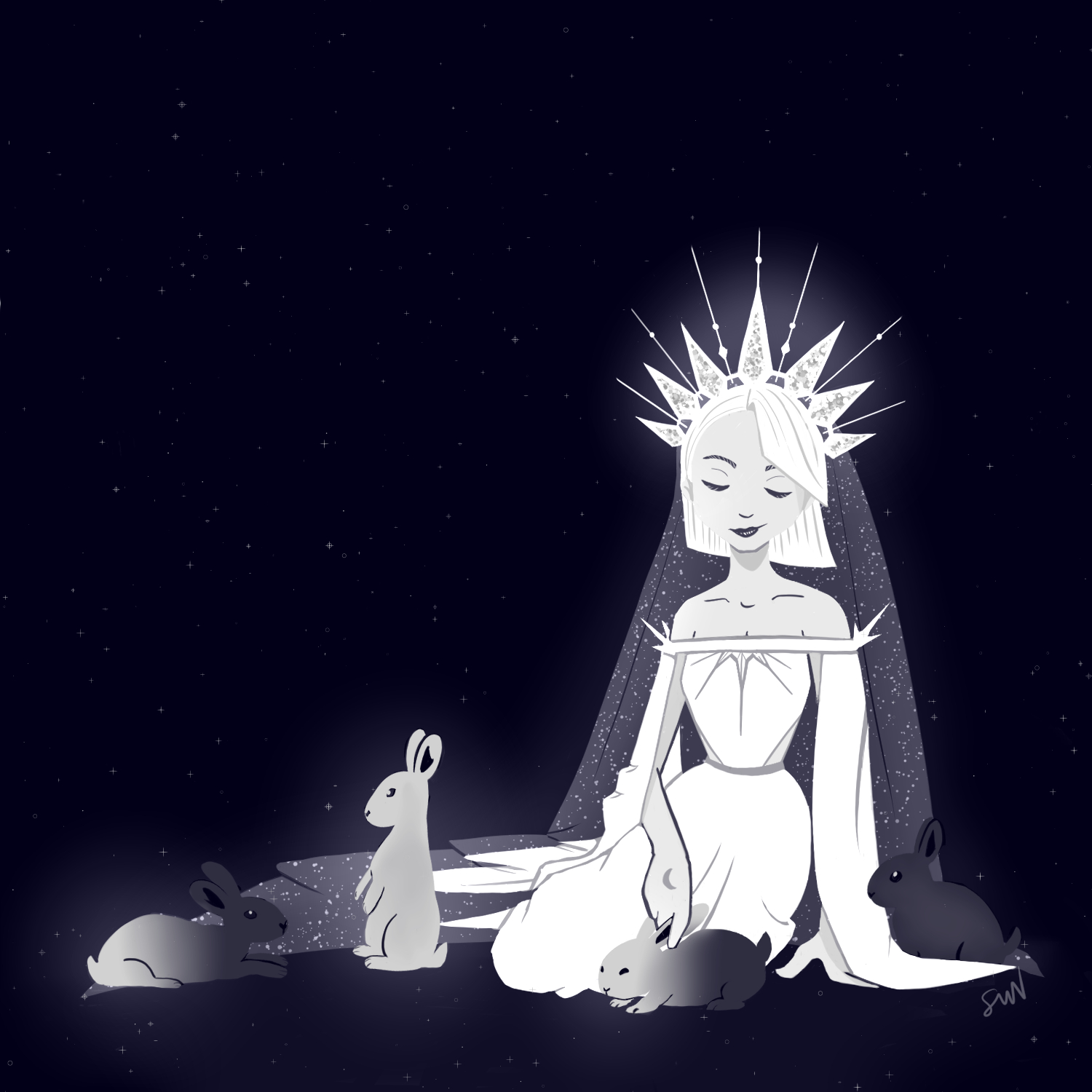 Waning Moon - Odalyn - Astronomy (Anthropomorphic) [Archive of Our Own]