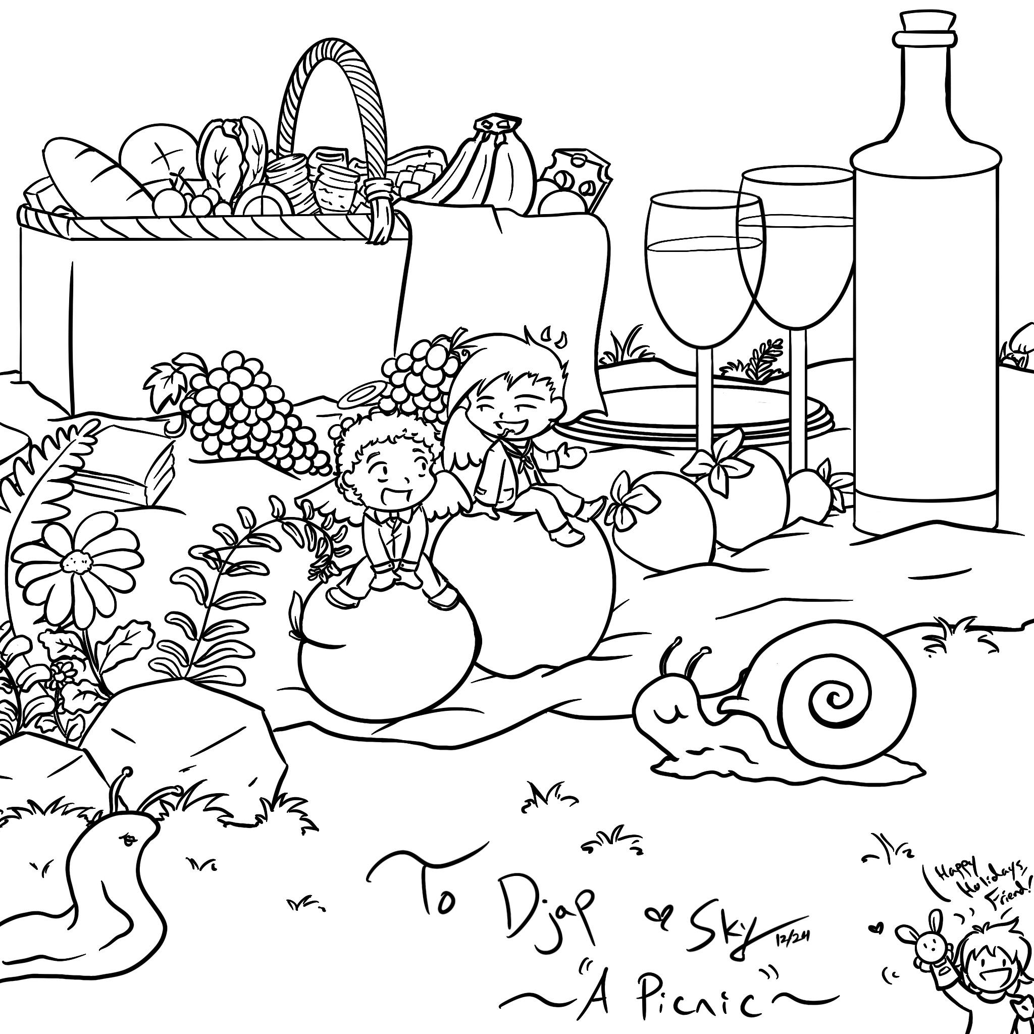 [Fanart] A Picnic: with Brother Snail and Sister Slug - SkyAsimaru ...