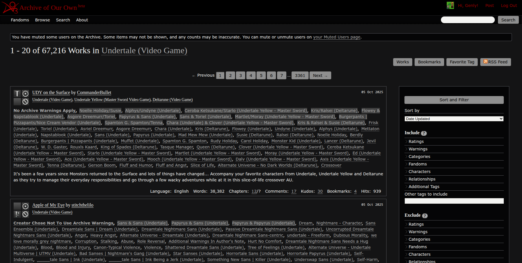 Ultra Dark (Ellipsus) AO3 Site Skin - Geekly - Multifandom [Archive of ...