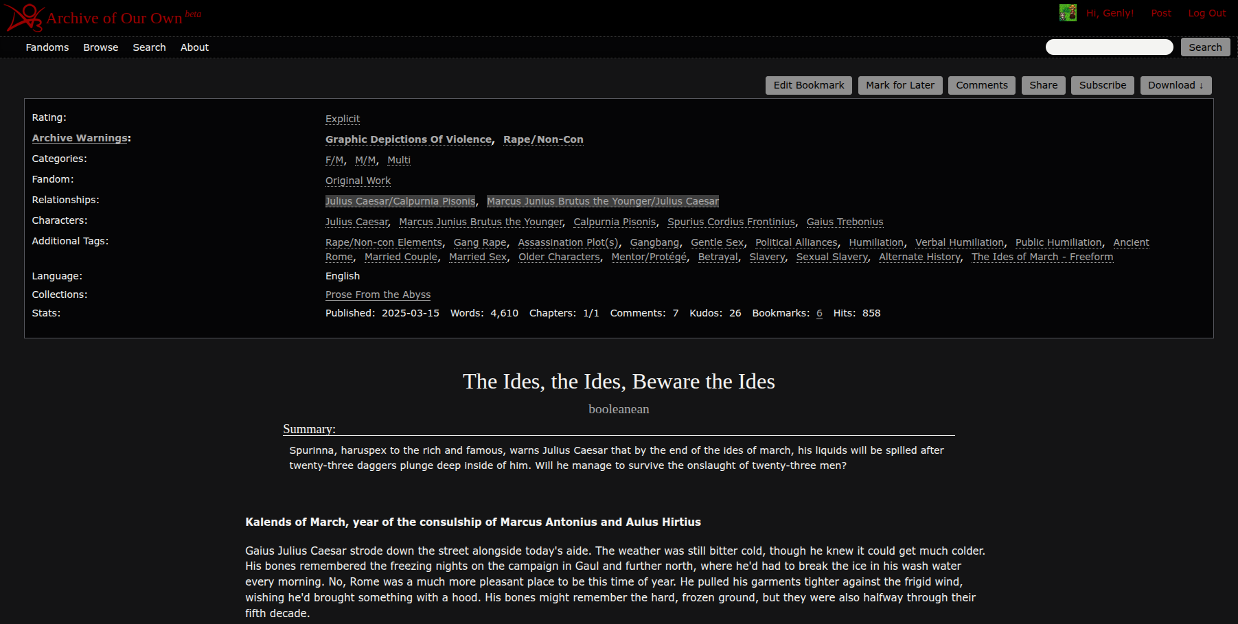 Ultra Dark (Ellipsus) AO3 Site Skin - Geekly - Multifandom [Archive of ...