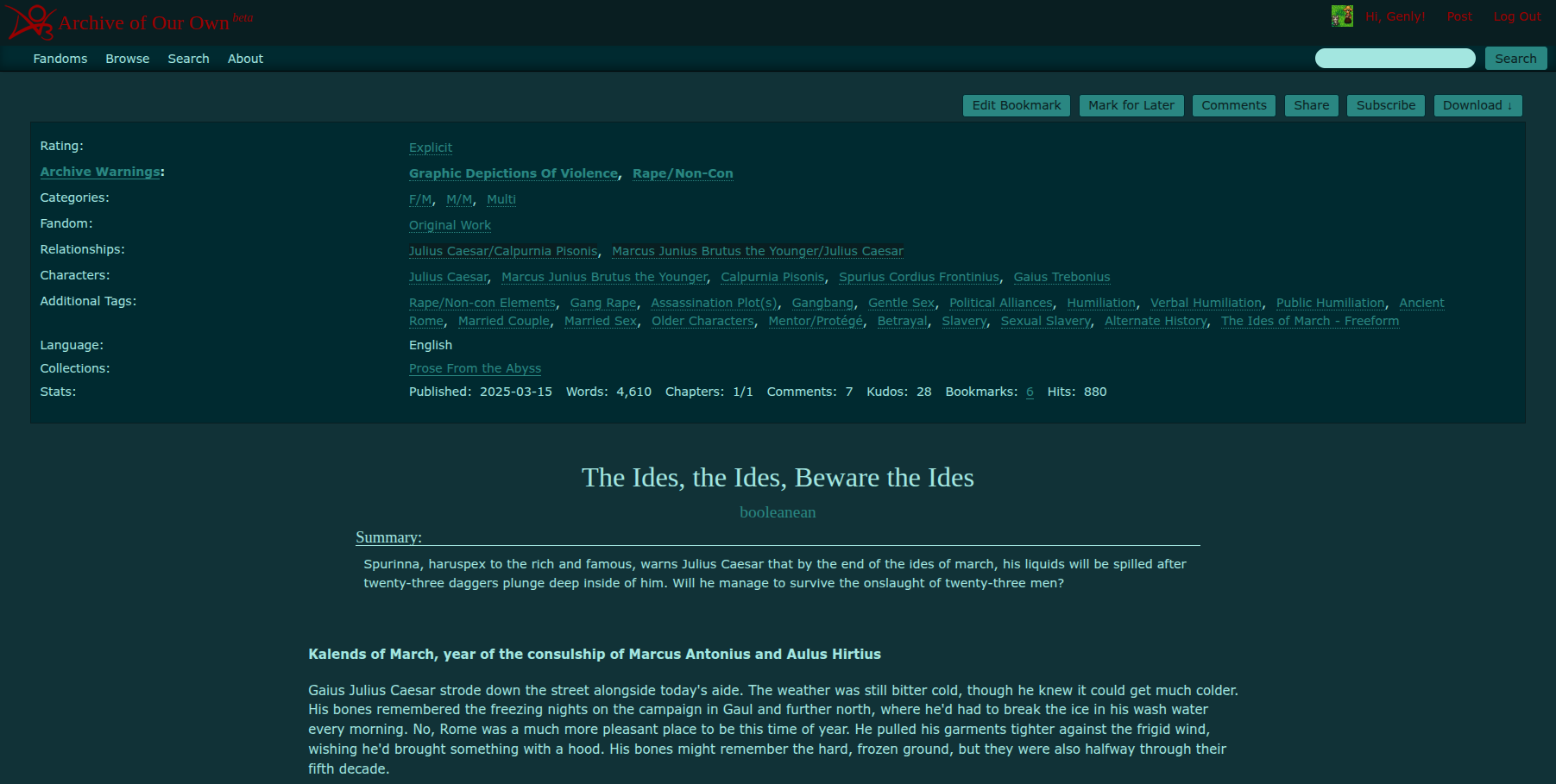 Lilium (Ellipsus) AO3 Site Skin - Geekly - Multifandom [Archive of Our Own]