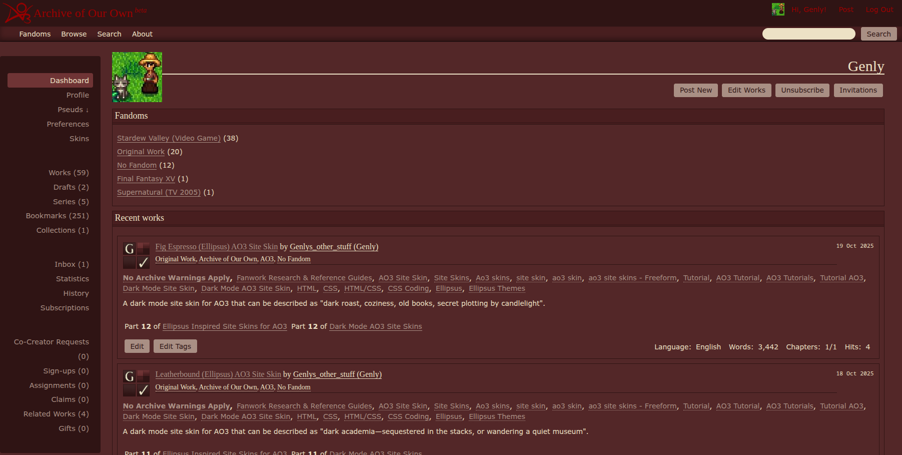 Red Velvet (Ellipsus) AO3 Site Skin - Geekly - Multifandom [Archive of ...
