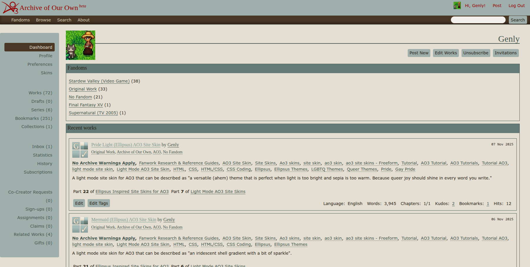 Resistance (Ellipsus) AO3 Site Skin - Geekly - Multifandom [Archive of ...